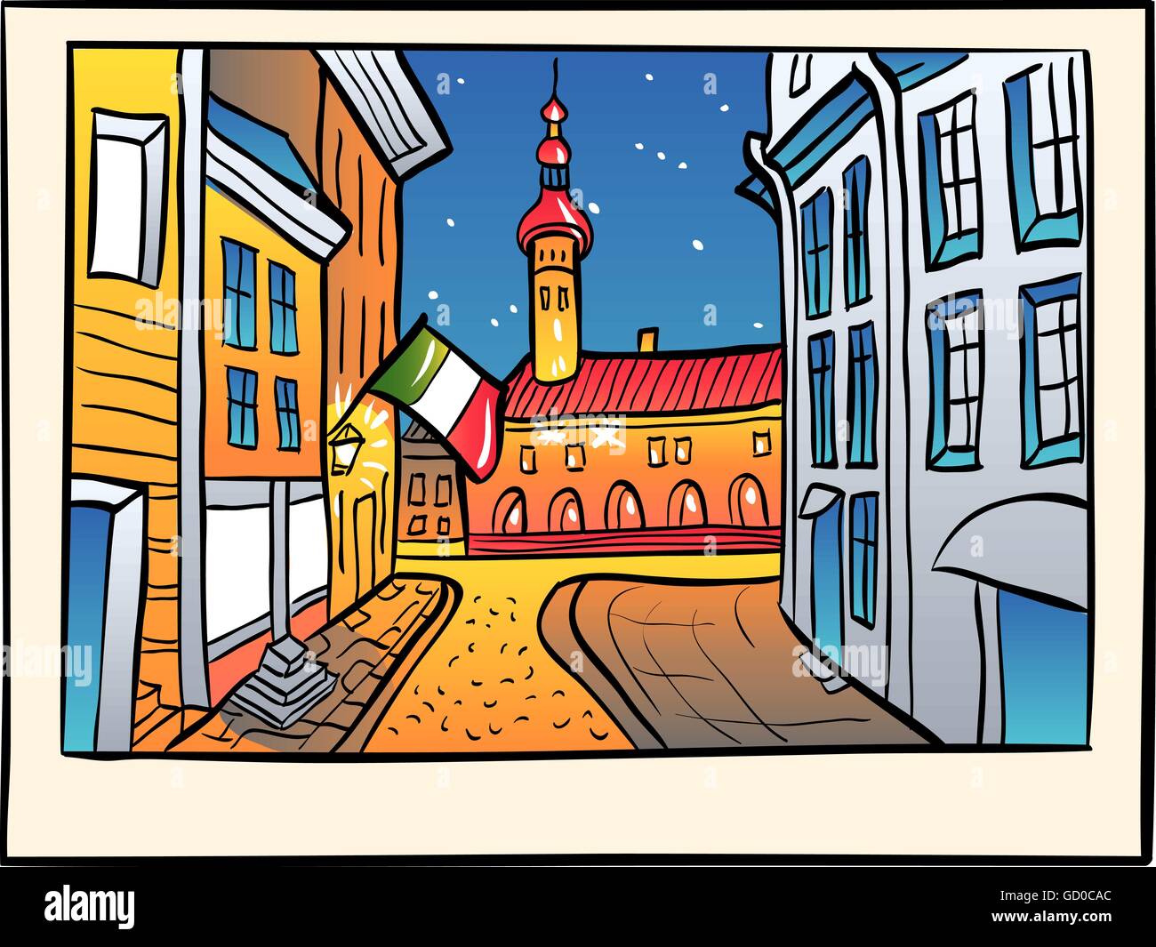 Beautiful town in top Stock Vector Images - Alamy