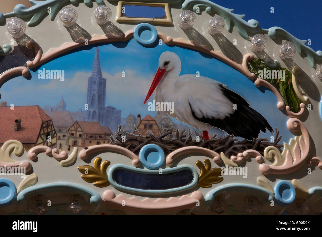 The stork is an iconic seasonal resident of Strasbourg, represented ...