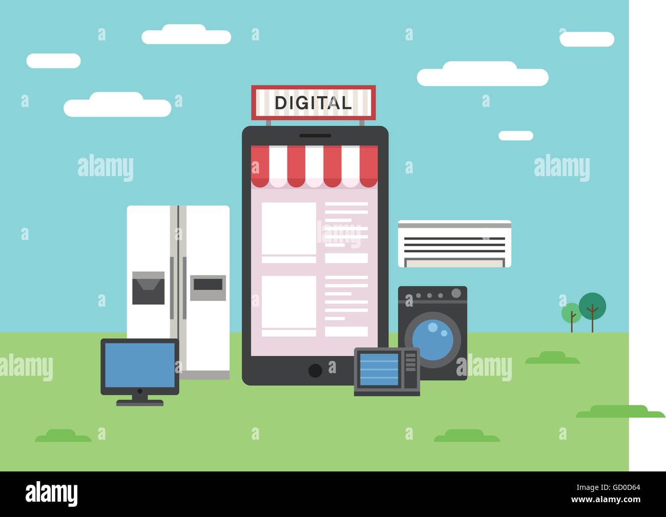 Mobile air conditioner Stock Vector Images - Alamy