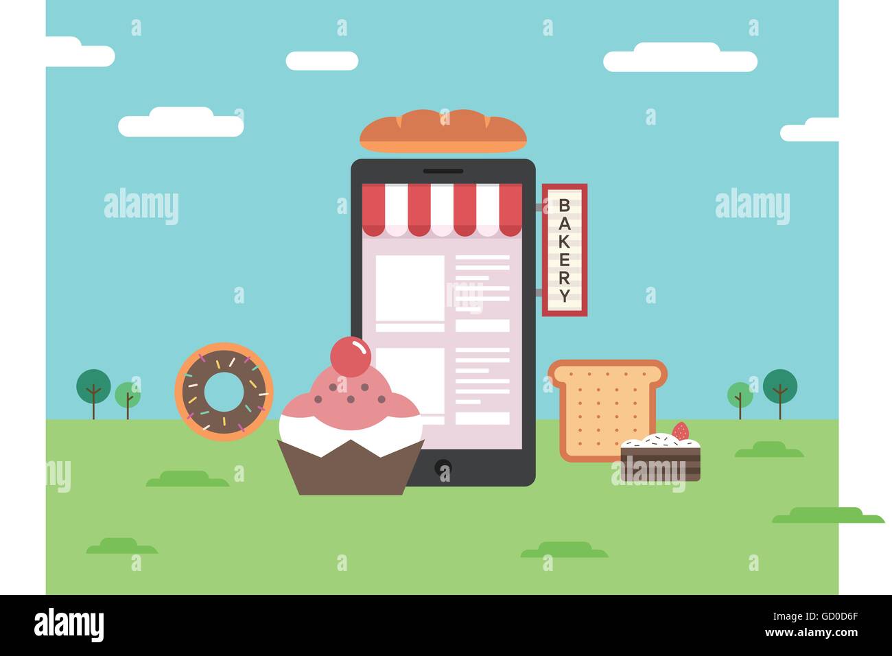 Mobile cake shop Stock Vector Images - Alamy