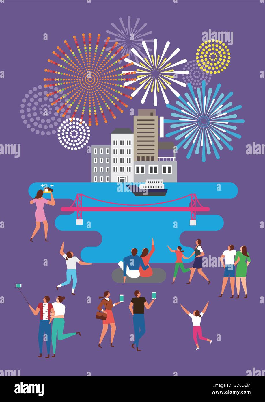 Photographing group of people Stock Vector Images - Alamy