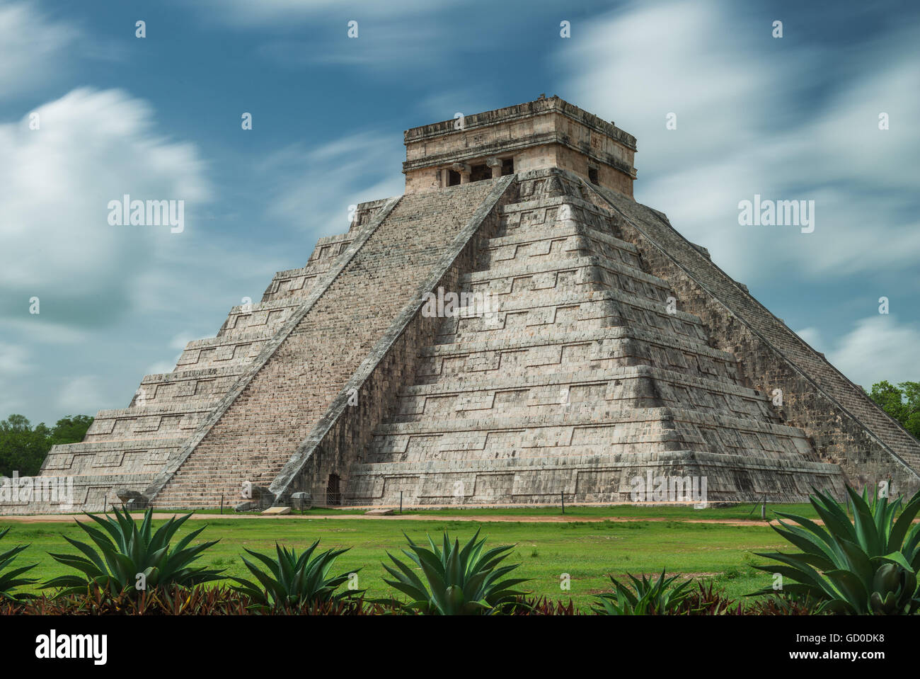 The ancient Pyramid of Kukulcan, or El Castillo, in Chichen Itza ...