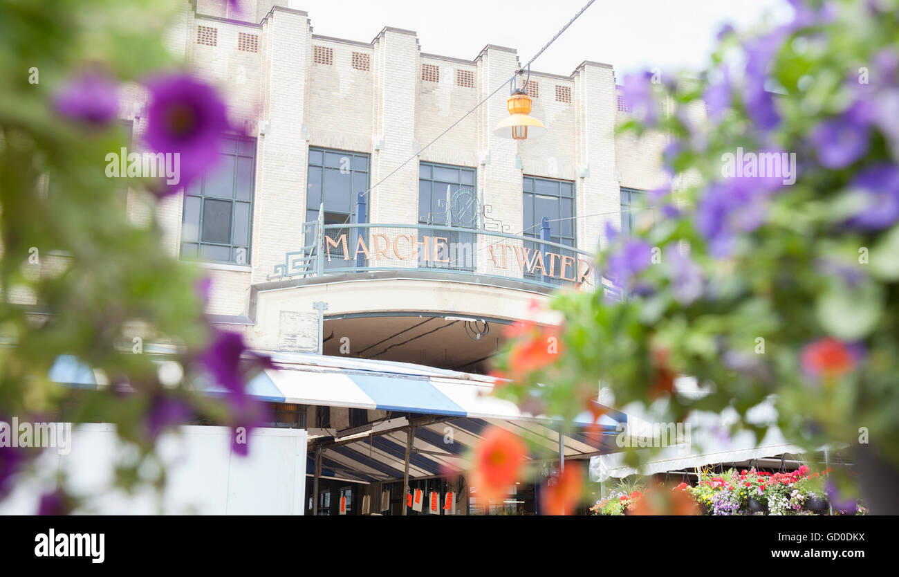 MONTREAL - MAY 28, 2016: Marche Atwater is an iconic market with ...