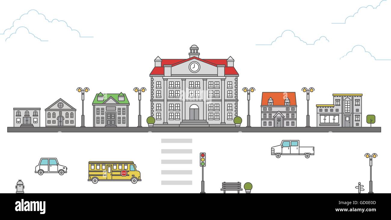 Village school building Stock Vector Images - Alamy