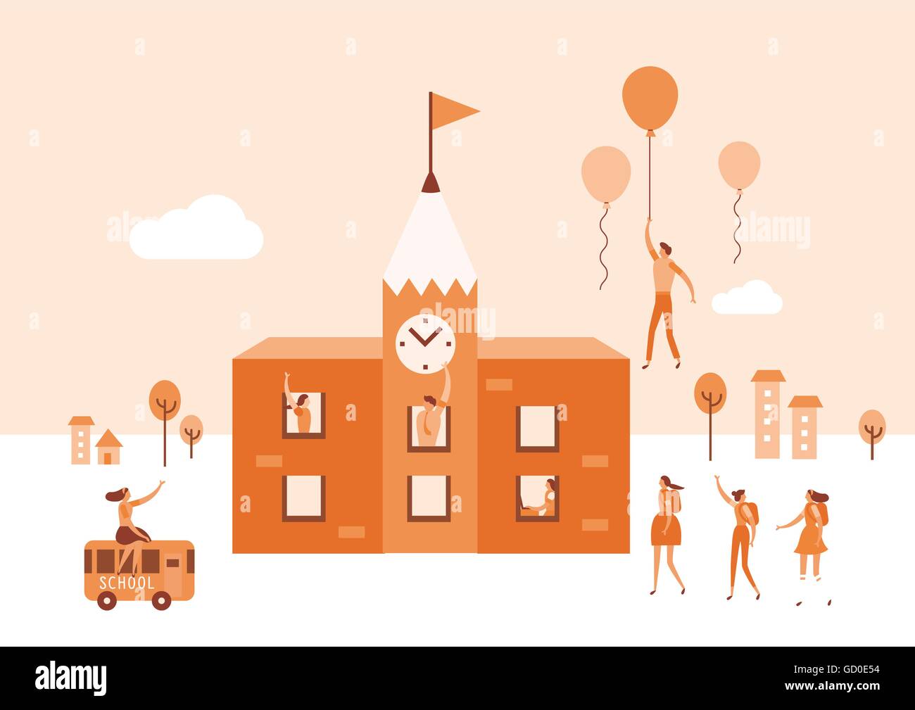 Village school Stock Vector Images - Alamy