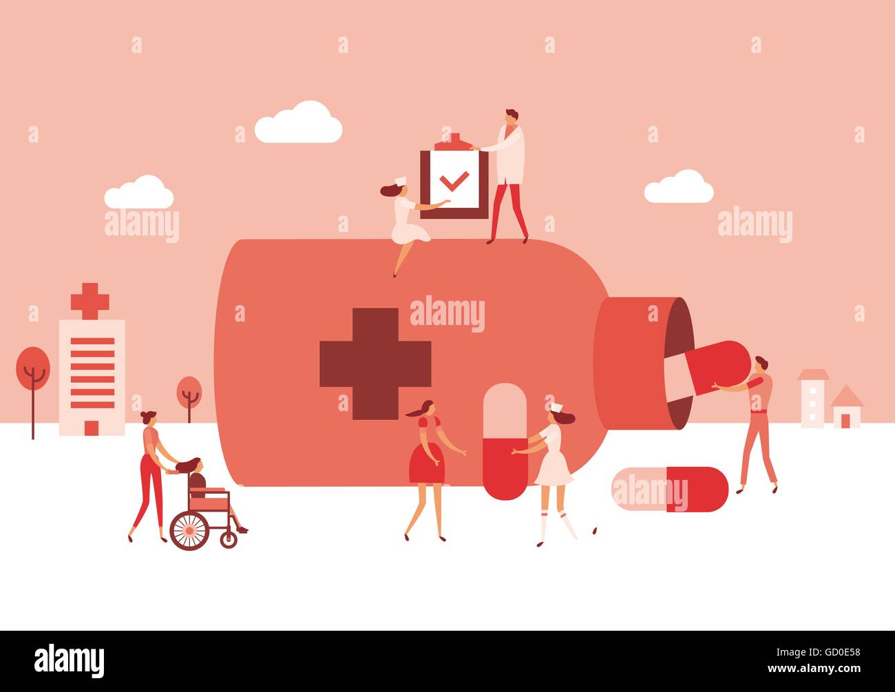 Health village Stock Vector Images - Alamy
