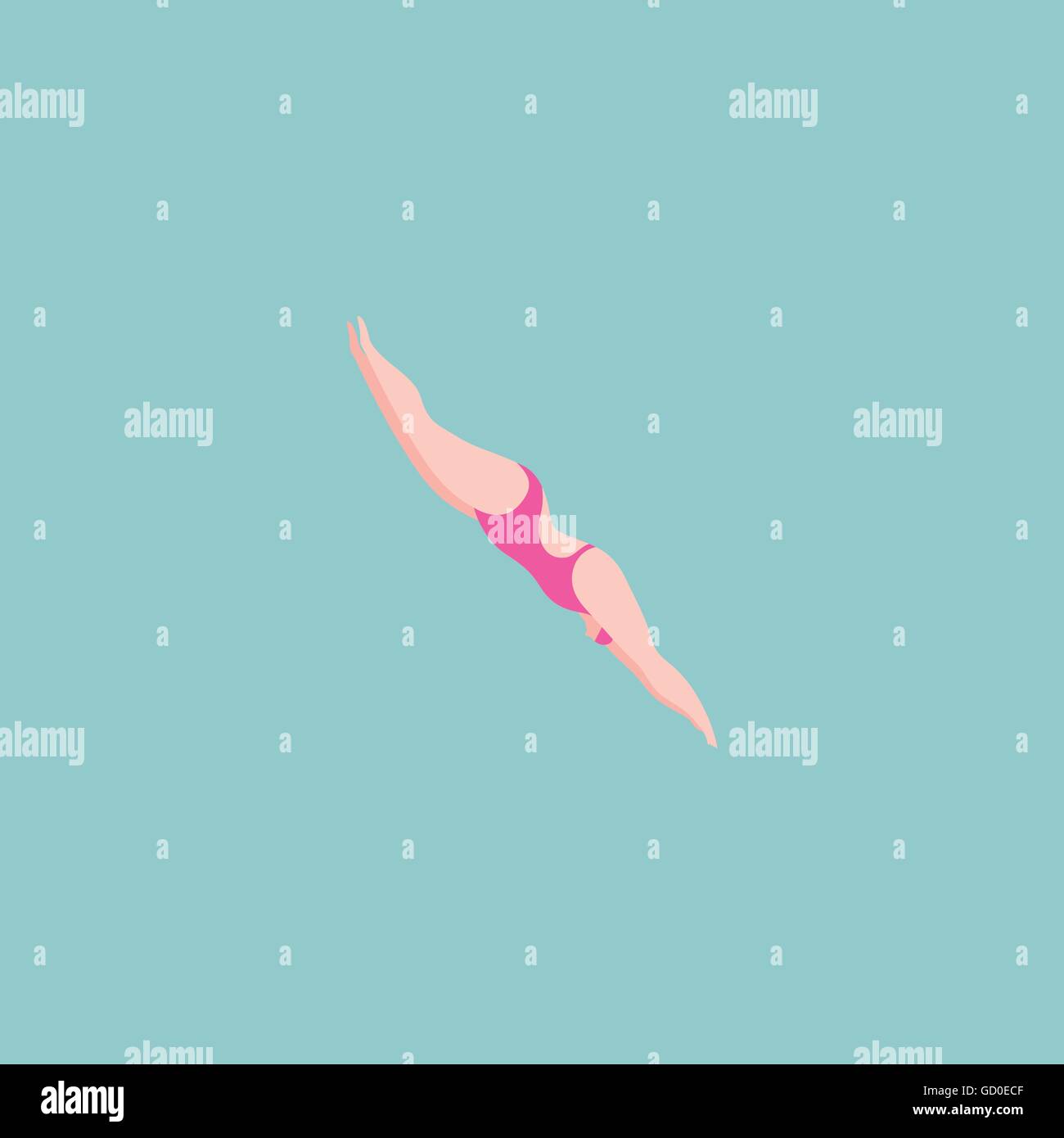 Diving athlete Stock Vector Images - Alamy