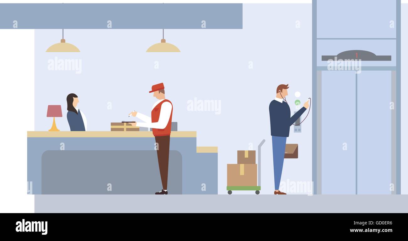 Office mail room Stock Vector Images - Alamy