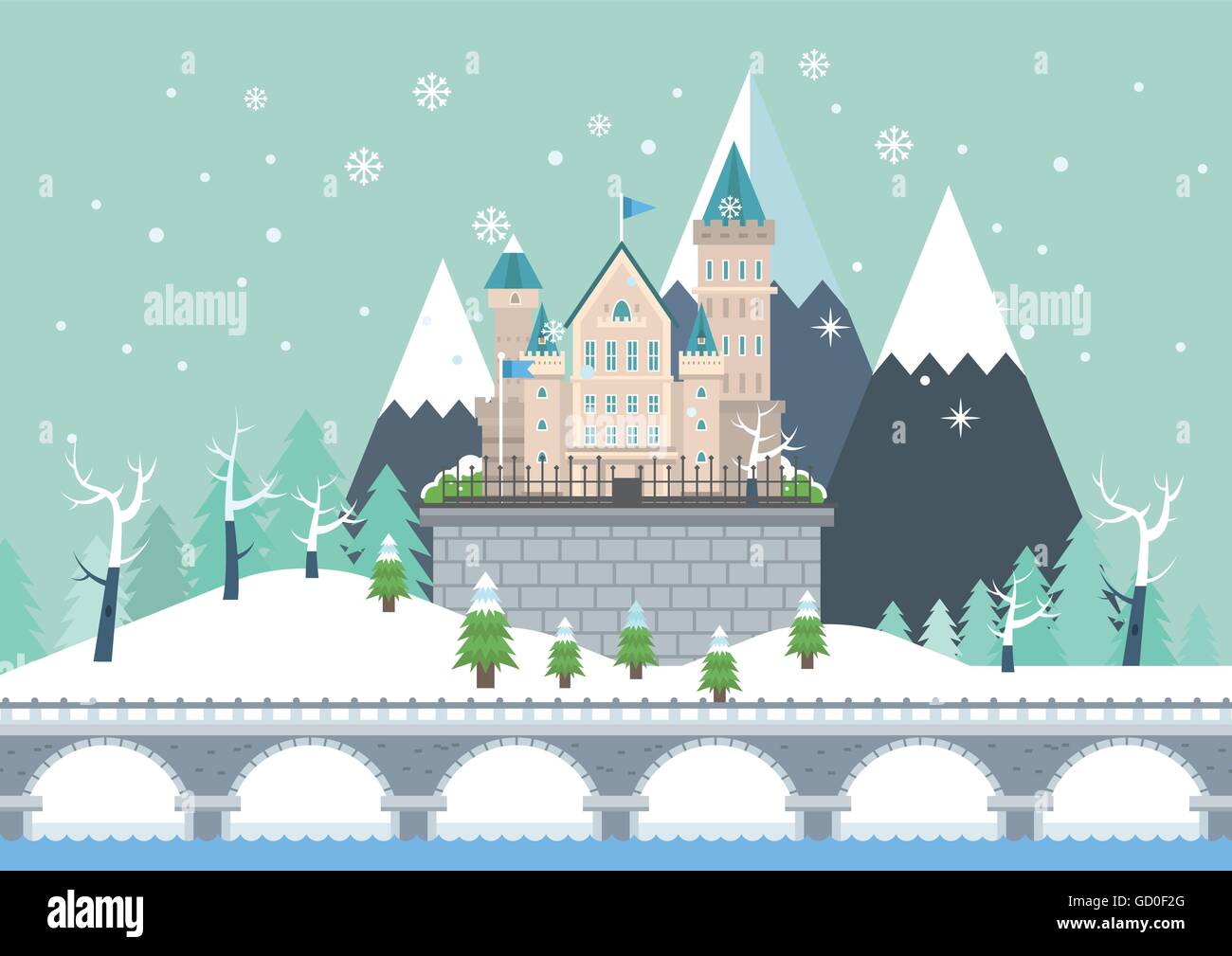 Winter castle Stock Vector Images - Alamy