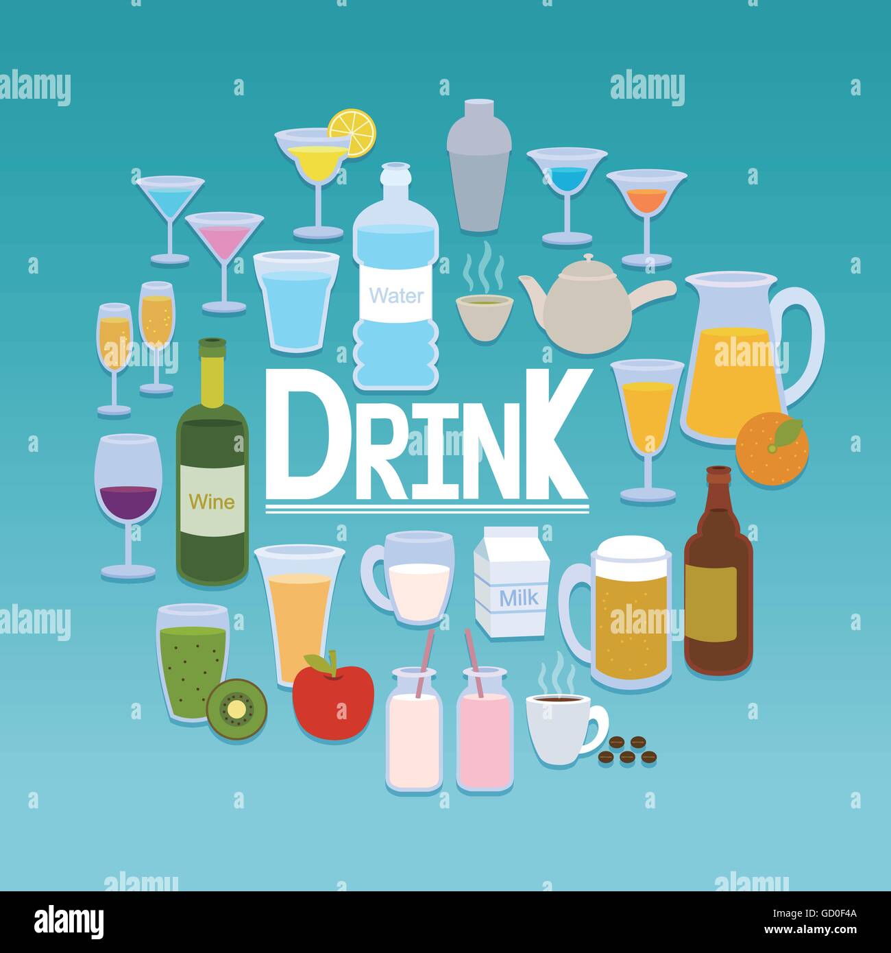 Food object Stock Vector Images - Alamy