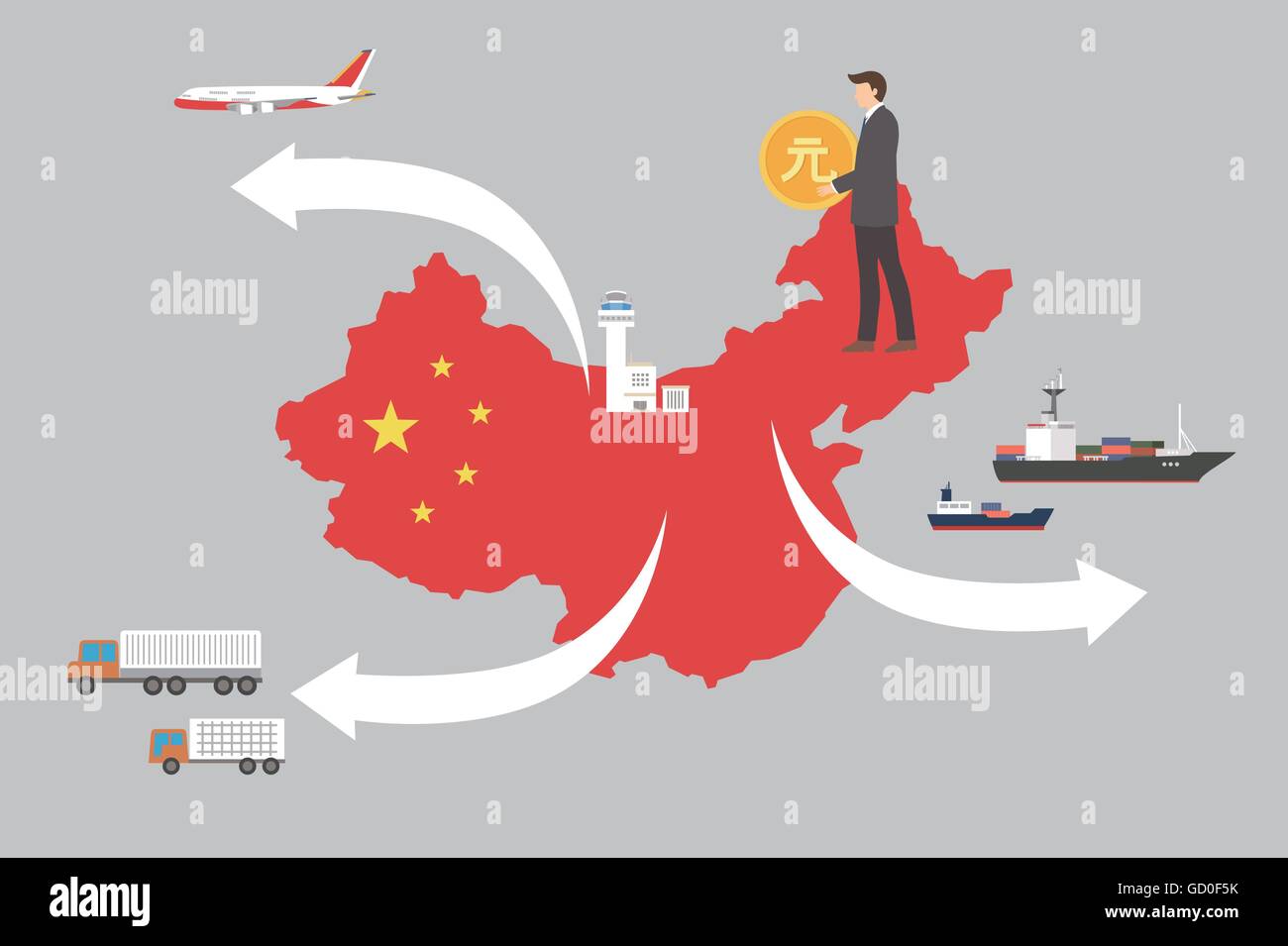 China export map Stock Vector Images - Alamy