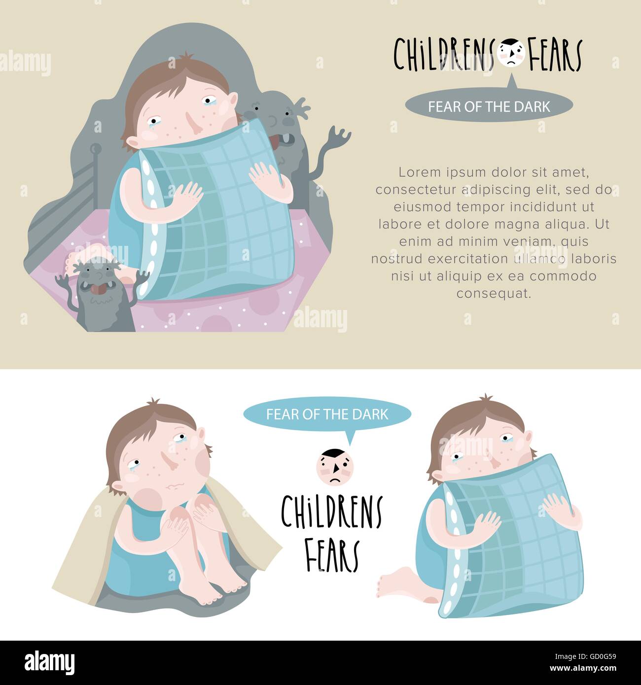 Children's fears. Vector illustration Stock Vector Image & Art - Alamy