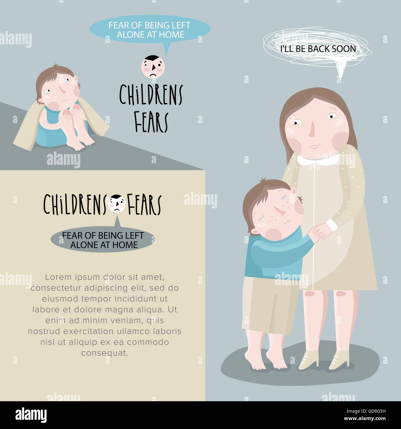 Children's fears. Vector illustration Stock Vector Image & Art - Alamy