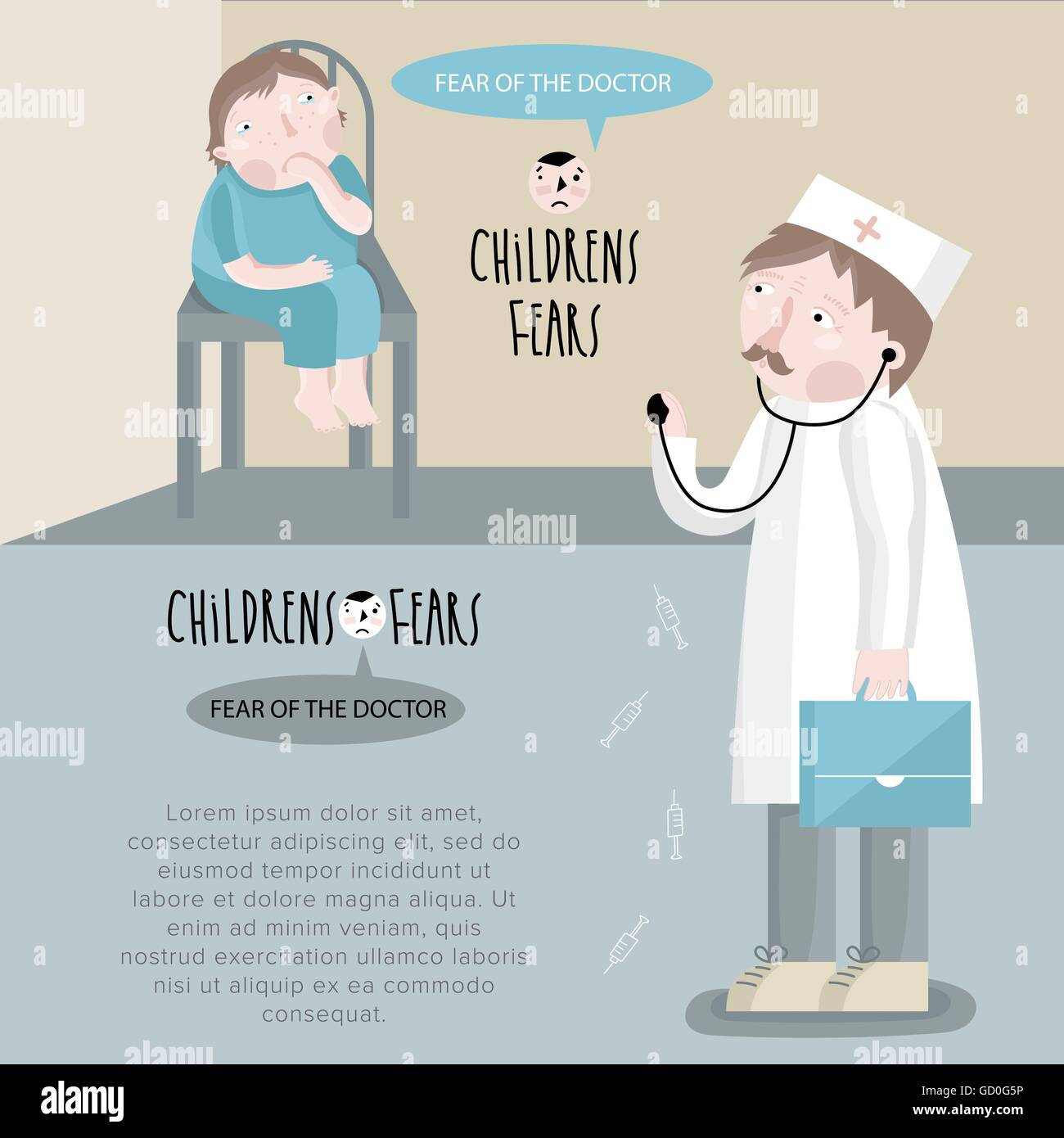 Childrens fears. Vector illustration Stock Vector Image & Art - Alamy