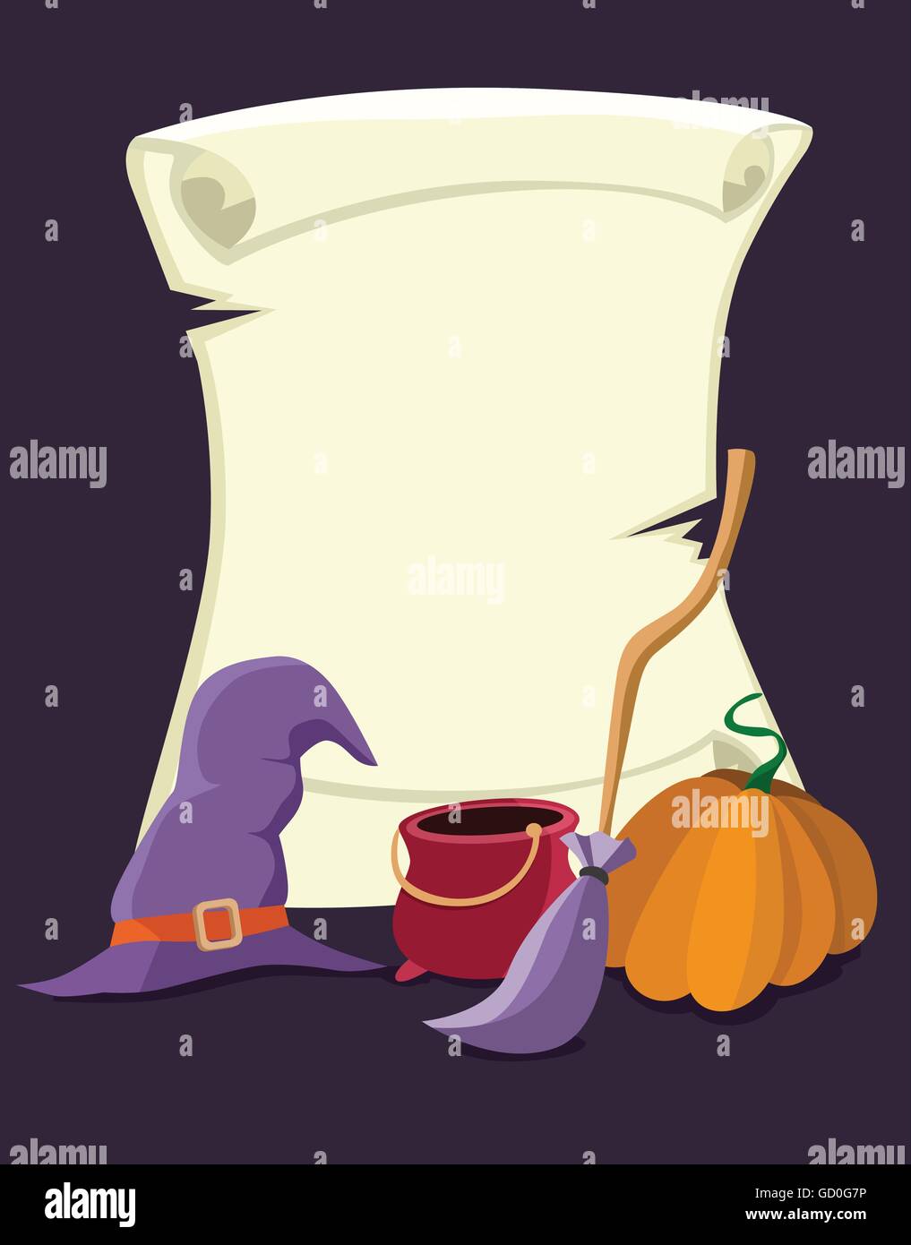 Antique paper scroll on the theme of Halloween Stock Vector Image & Art ...