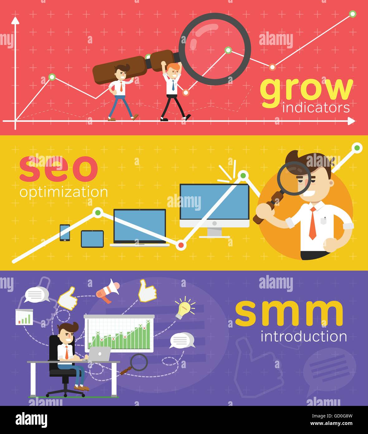 Website SMM and SEO optimization Stock Vector Image & Art - Alamy