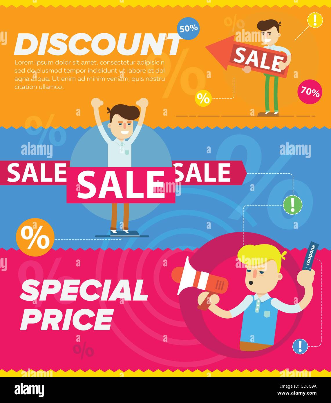Discount sale vector banners Stock Vector Image & Art - Alamy
