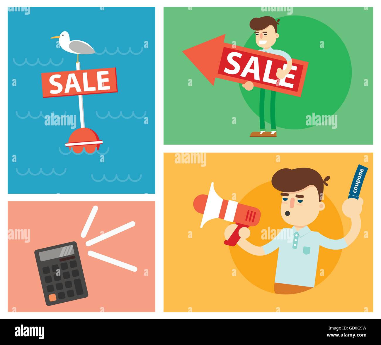 Set of discount sale illustration Stock Vector Image & Art - Alamy