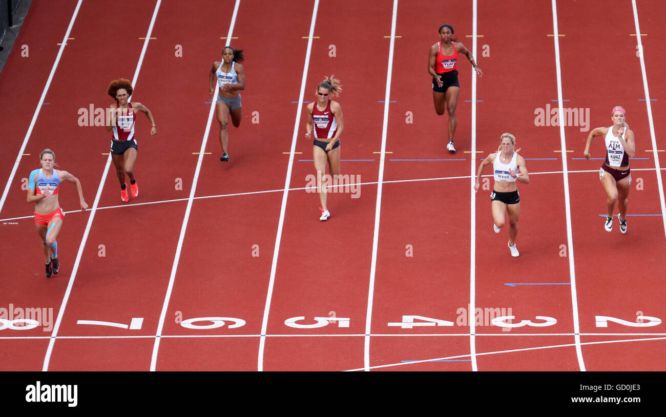 July 9, 2016 - Heptathletes compete in the 200m at the USA Track ...