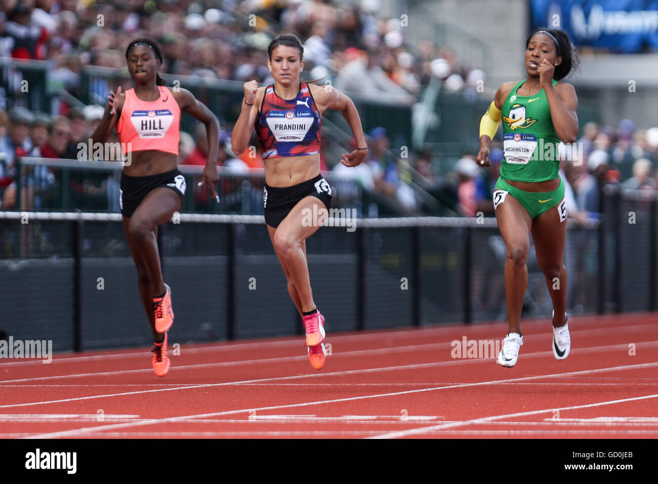July 9, 2016 - JENA PRANDINI wins her heat in the women's 200m at the ...