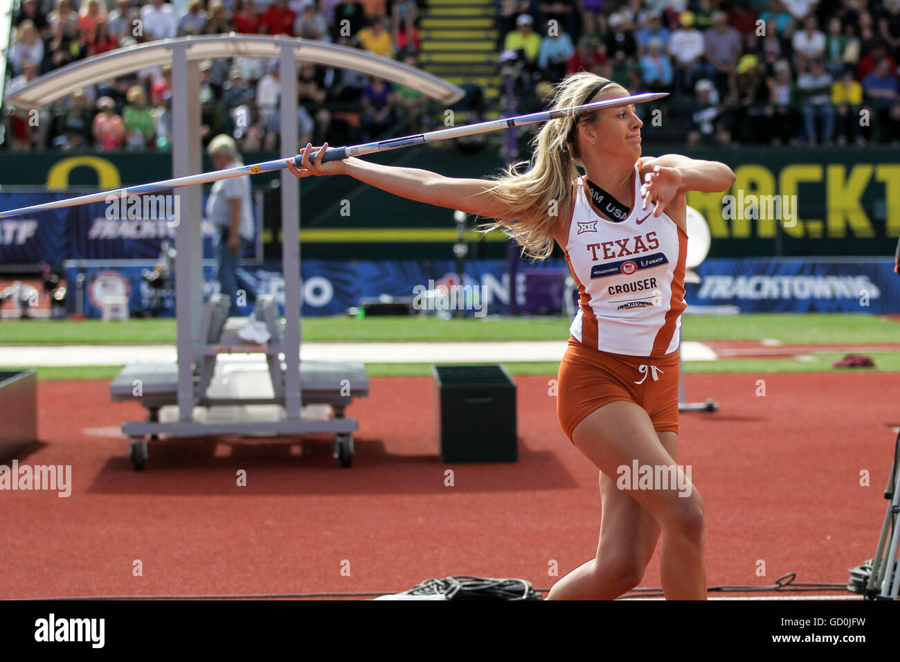 July 9, 2016 - HALEY CROUSER throws in the women's javelin at the USA ...