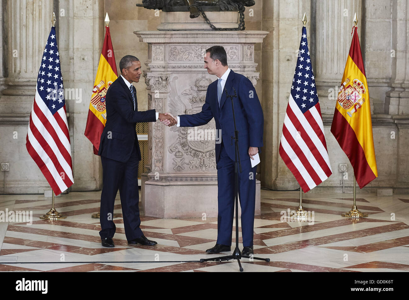 Madrid, Spain. 10th July, 2016. King Felipe VI of Spain Receives US ...