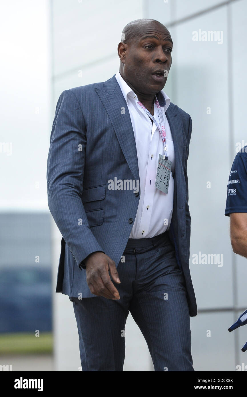 Silverstone, UK. 10th July, 2016. Former boxer, Frank Bruno, in the ...