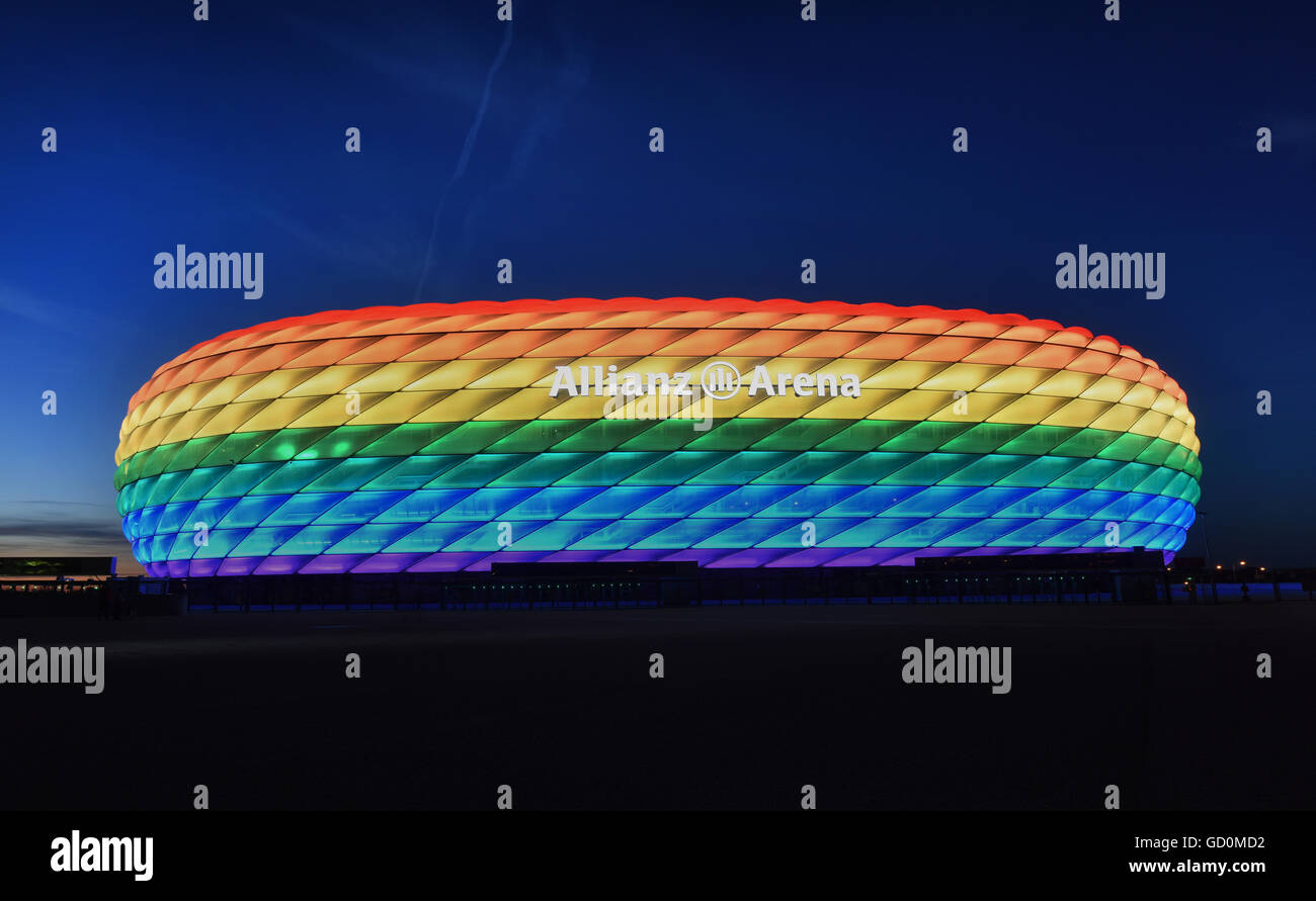 Allianz arena rainbow colours hi-res stock photography and images - Alamy