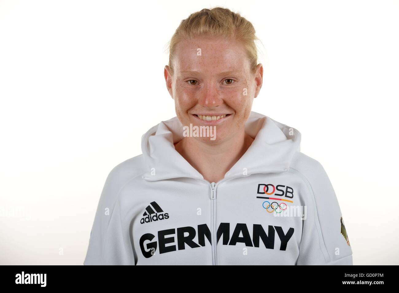 Mareike Adams poses at a photocall during the preparations for the ...