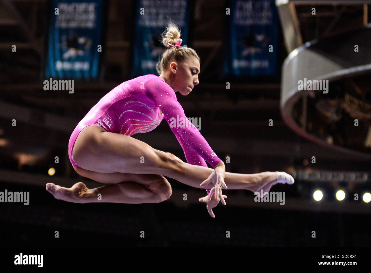 San Jose, California, USA. 8th July, 2016. ASHTON LOCKLEAR practices on ...