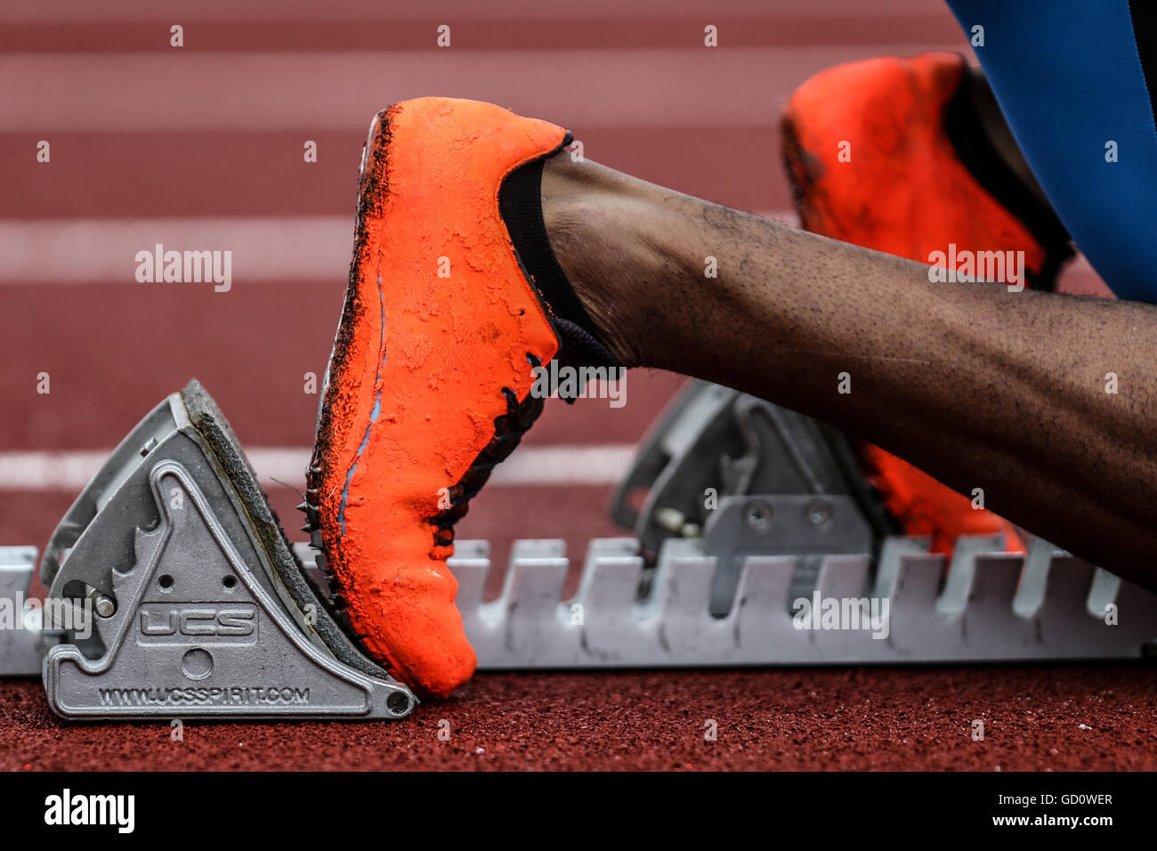 Eugene Oregon, USA. 10th July, 2016. JOHNNY DUTCH gets in the blocks ...