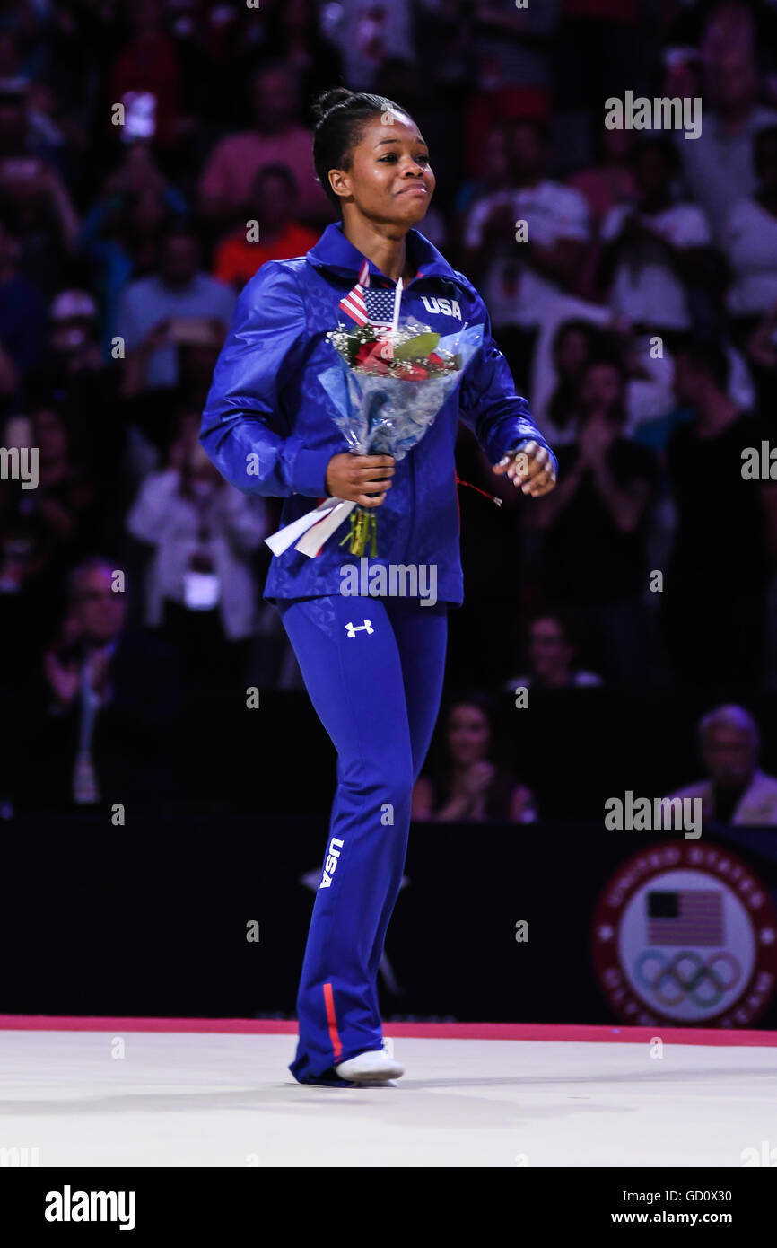 San Jose, California, USA. 10th July, 2016. GABRIELLE DOUGLAS is ...