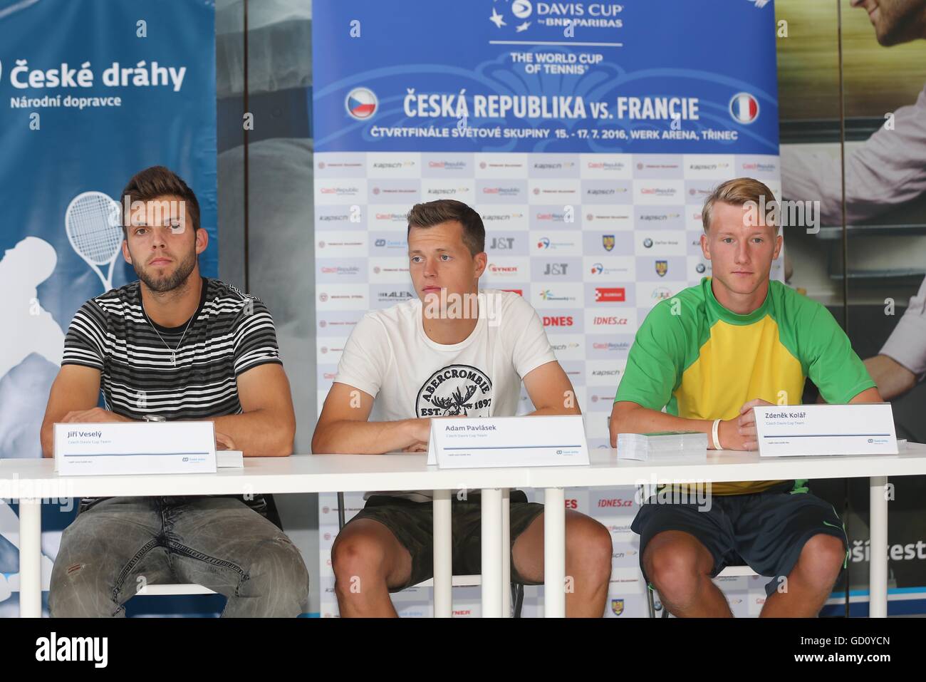Trinec, Czech Republic. 10th July, 2016. Czech tennis players (from ...