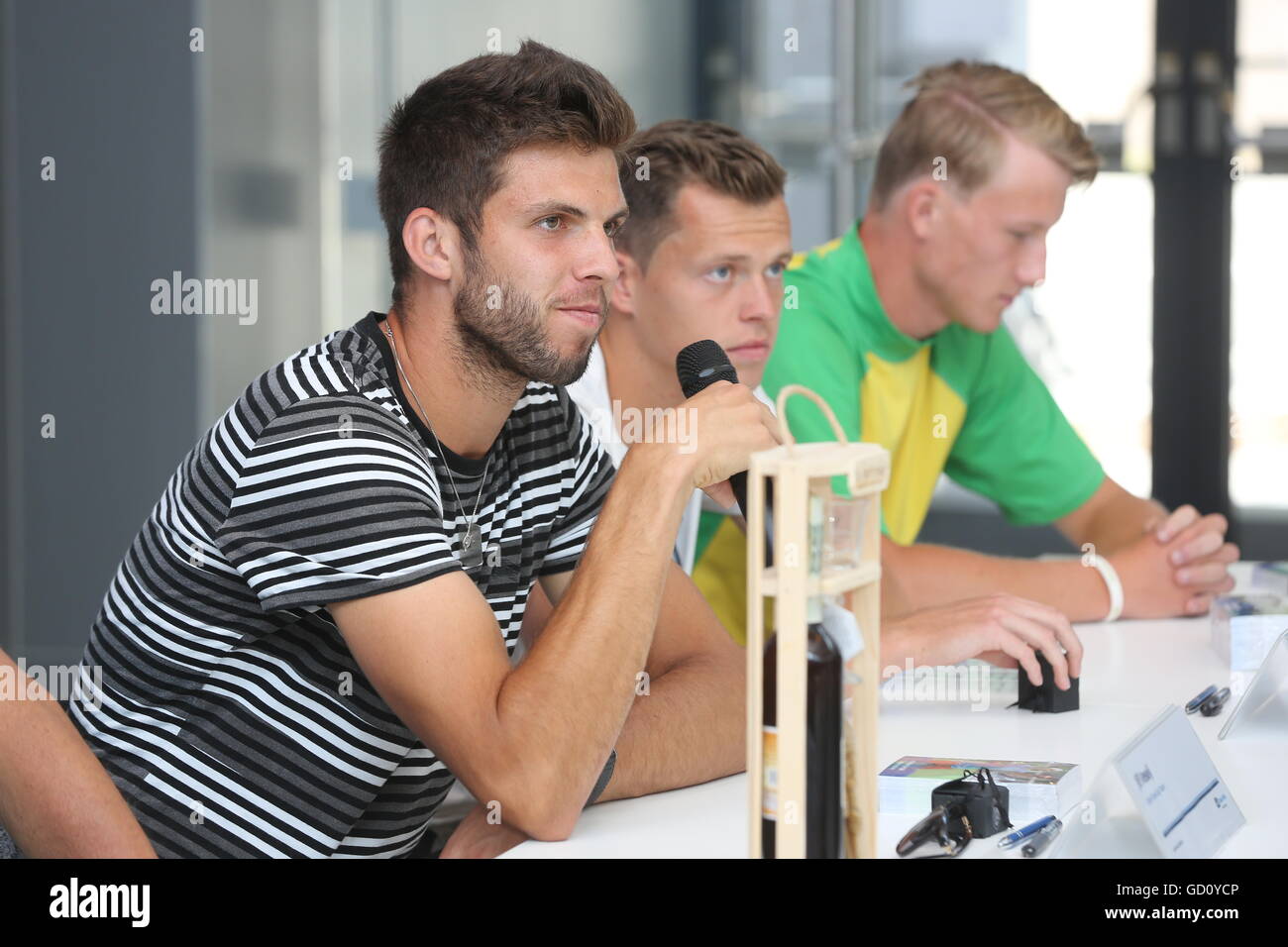 Trinec, Czech Republic. 10th July, 2016. Czech tennis players (from ...