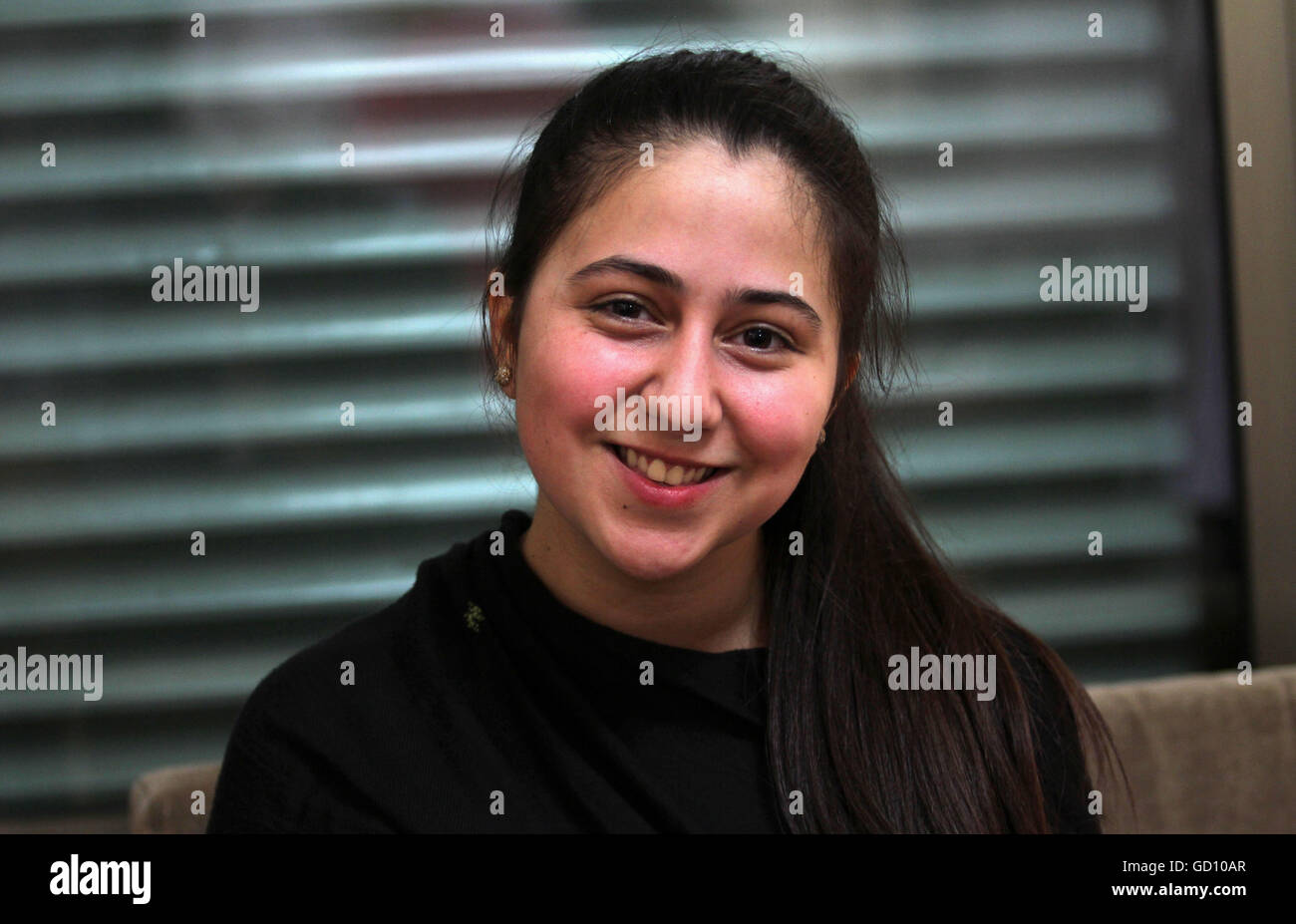 Nablus, West Bank, Palestinian Territory. 11th July, 2016. A Palestinian high school student ...