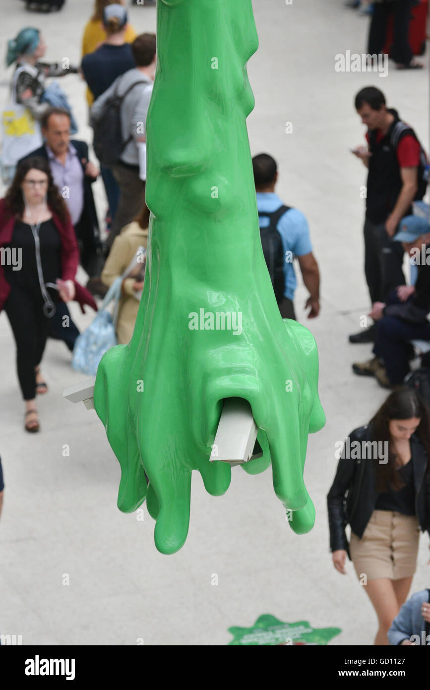 Waterloo, London, UK. 11th July 2016. Giant Stay Puft man and slime in ...