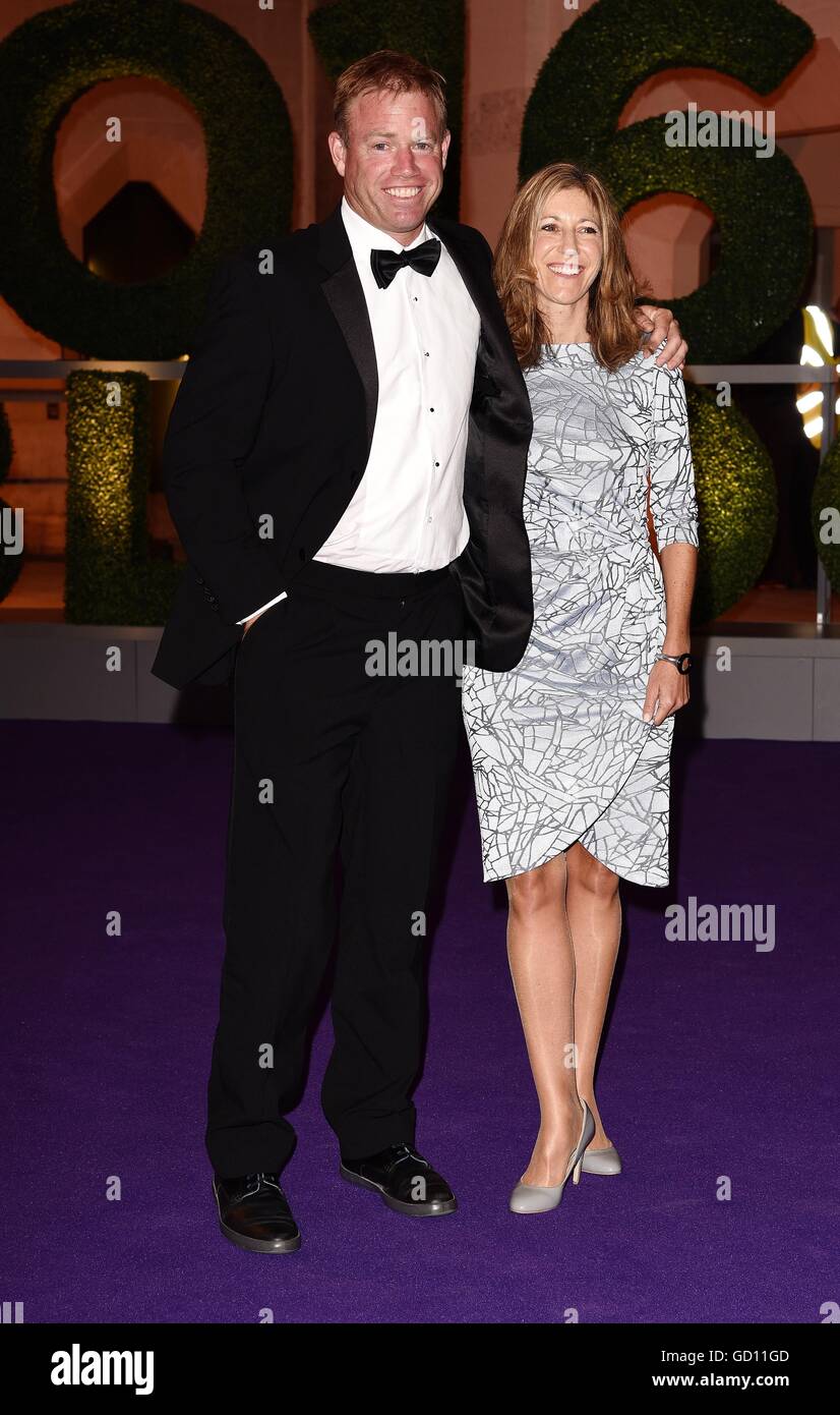 London, UK. Mark Petchey and Michelle Petchey at the Wimbledon ...