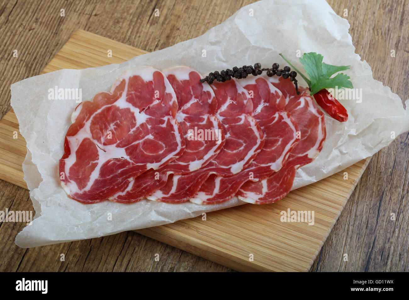 Italian Ham - Coppa Stagionata Stock Photo - Alamy