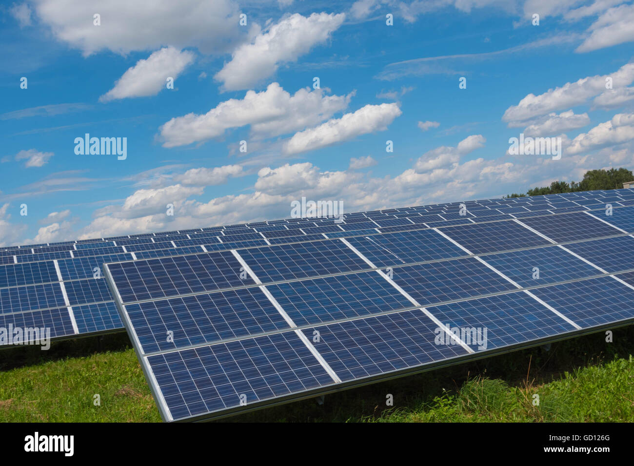 Solar power plant - Photovoltaic panels - renewable energie Stock Photo ...
