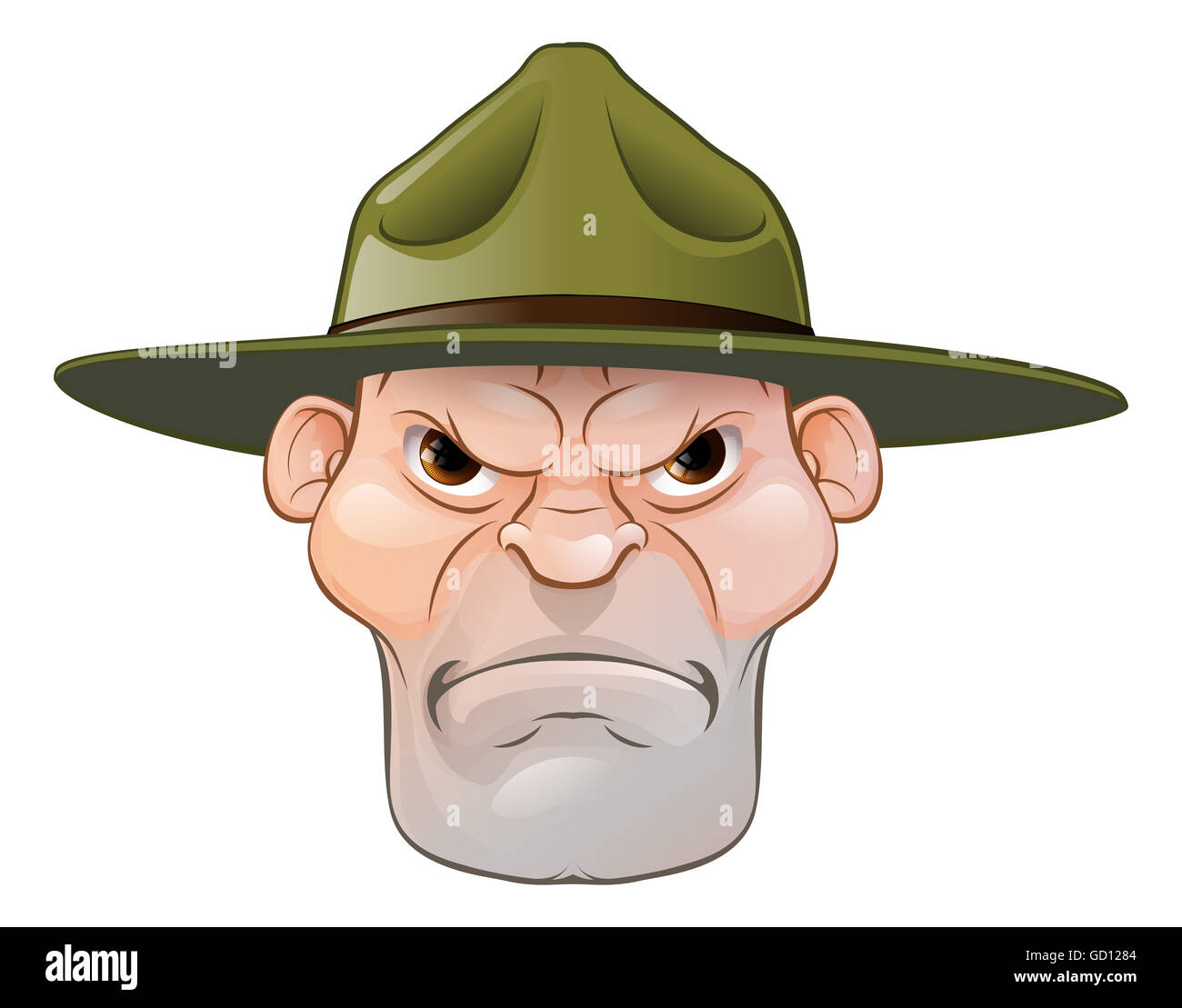 An illustration of a cartoon angry army boot camp drill sergeant Stock ...