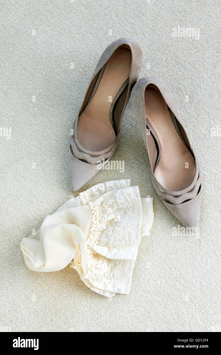 Fashion wedding shoes for the bride close-up Stock Photo - Alamy