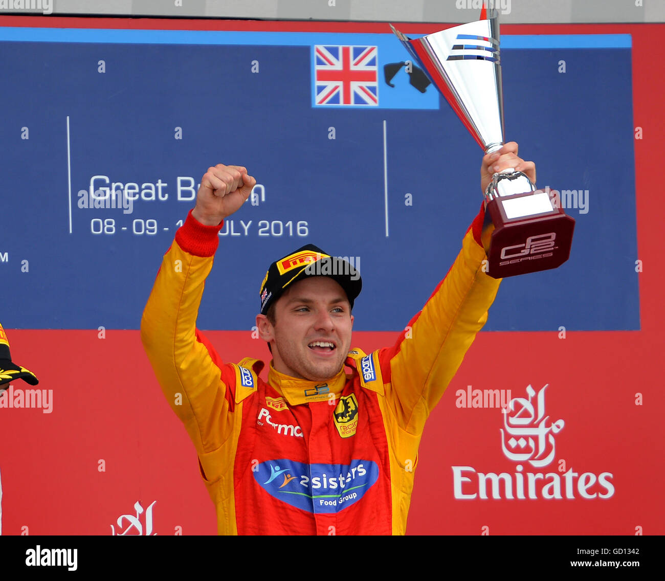 Great Britain's Jordan King celebrates after winning the GP2 race ...