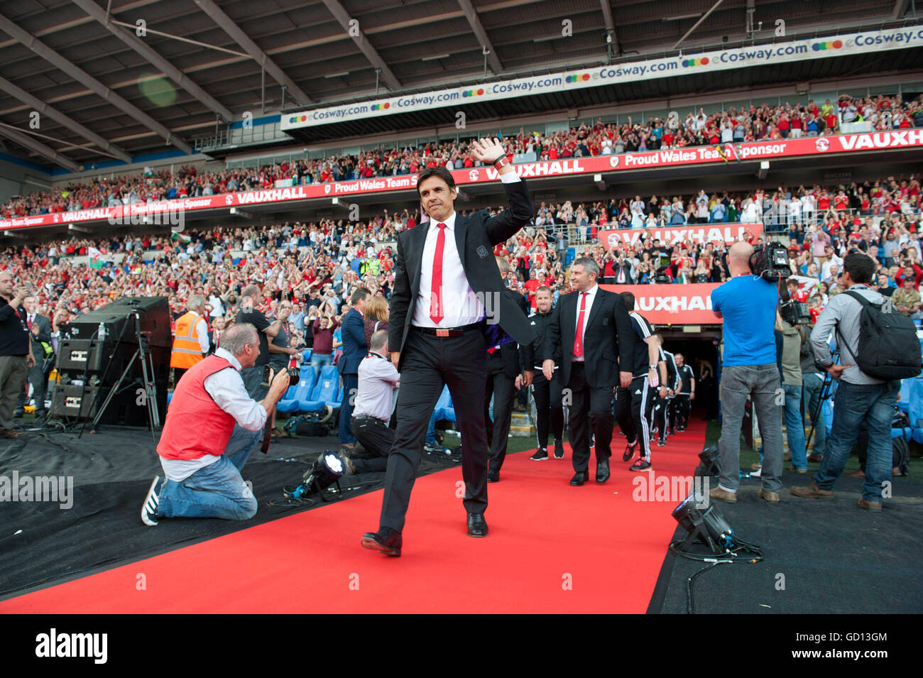 The Welsh Football Manager Chris Coleman arrives at the Cardiff City ...