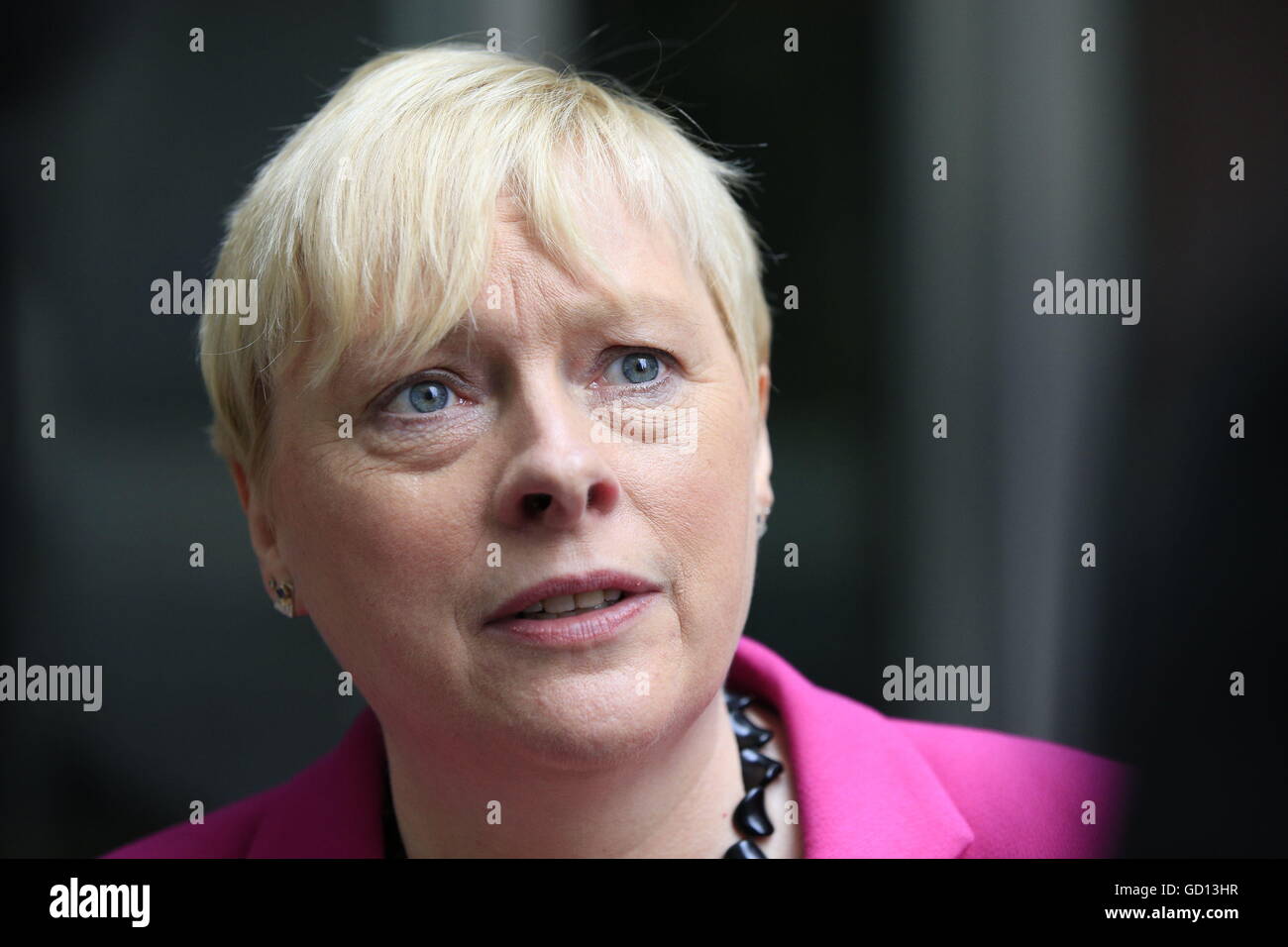 Labour mp angela eagle leaves bbc broadcasting house hi-res stock ...