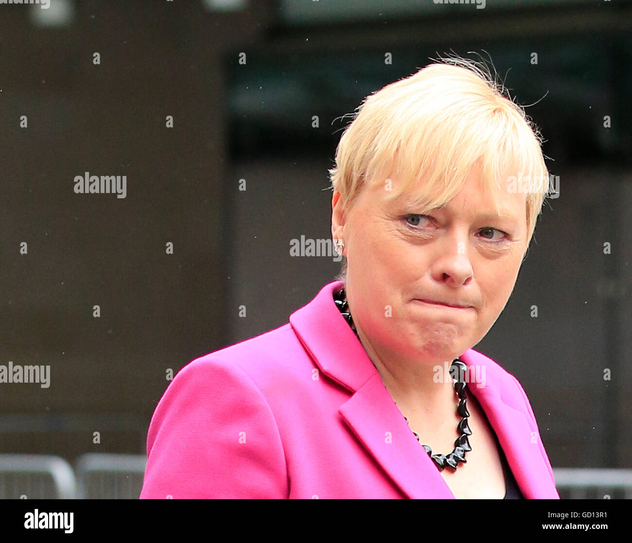 Labour mp angela eagle leaves bbc broadcasting house hi-res stock ...