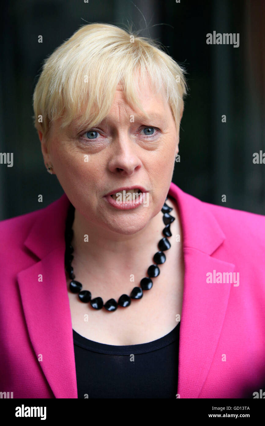Labour mp angela eagle leaves bbc broadcasting house hi-res stock ...