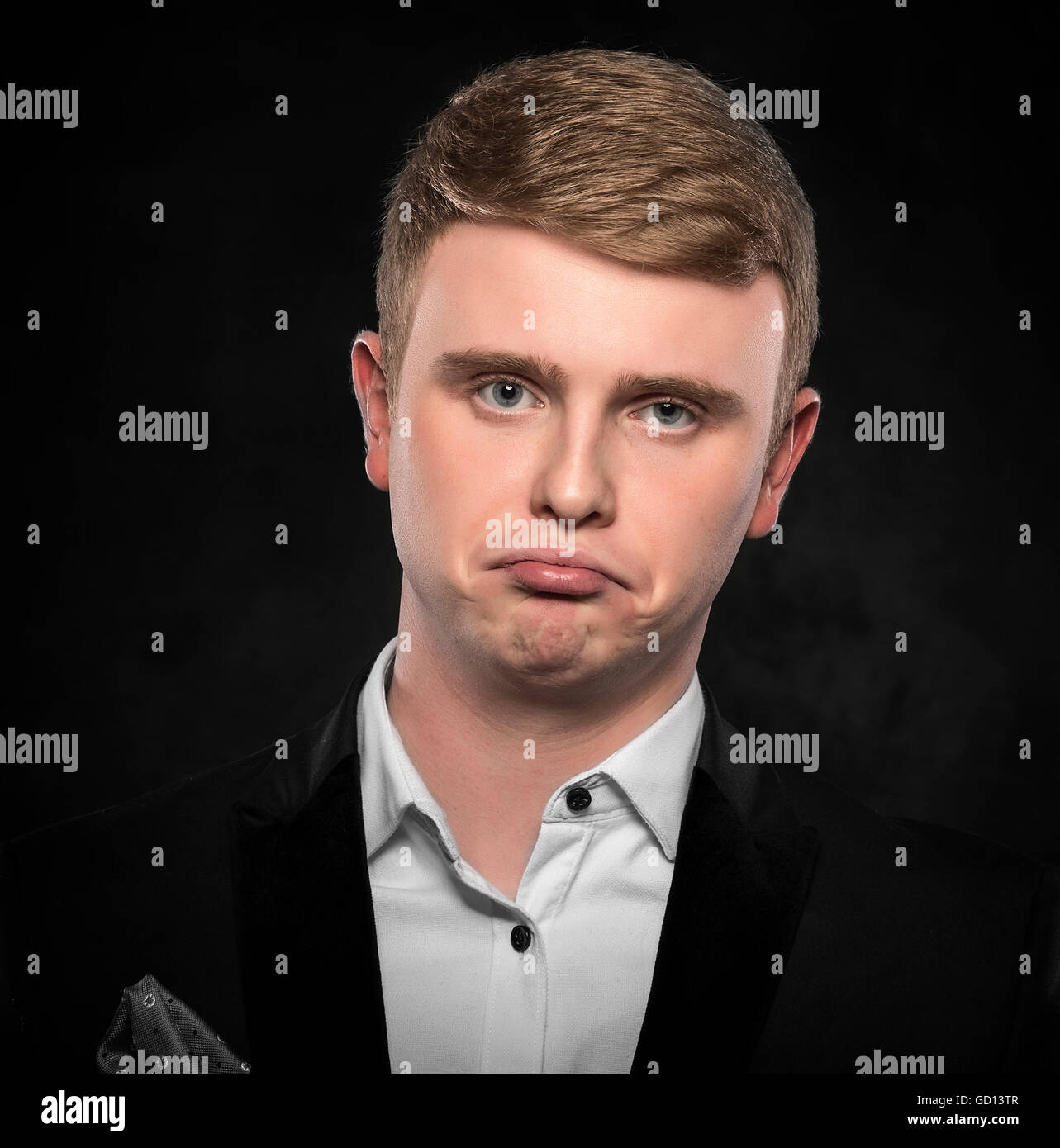 Depressed man suit hi-res stock photography and images - Alamy