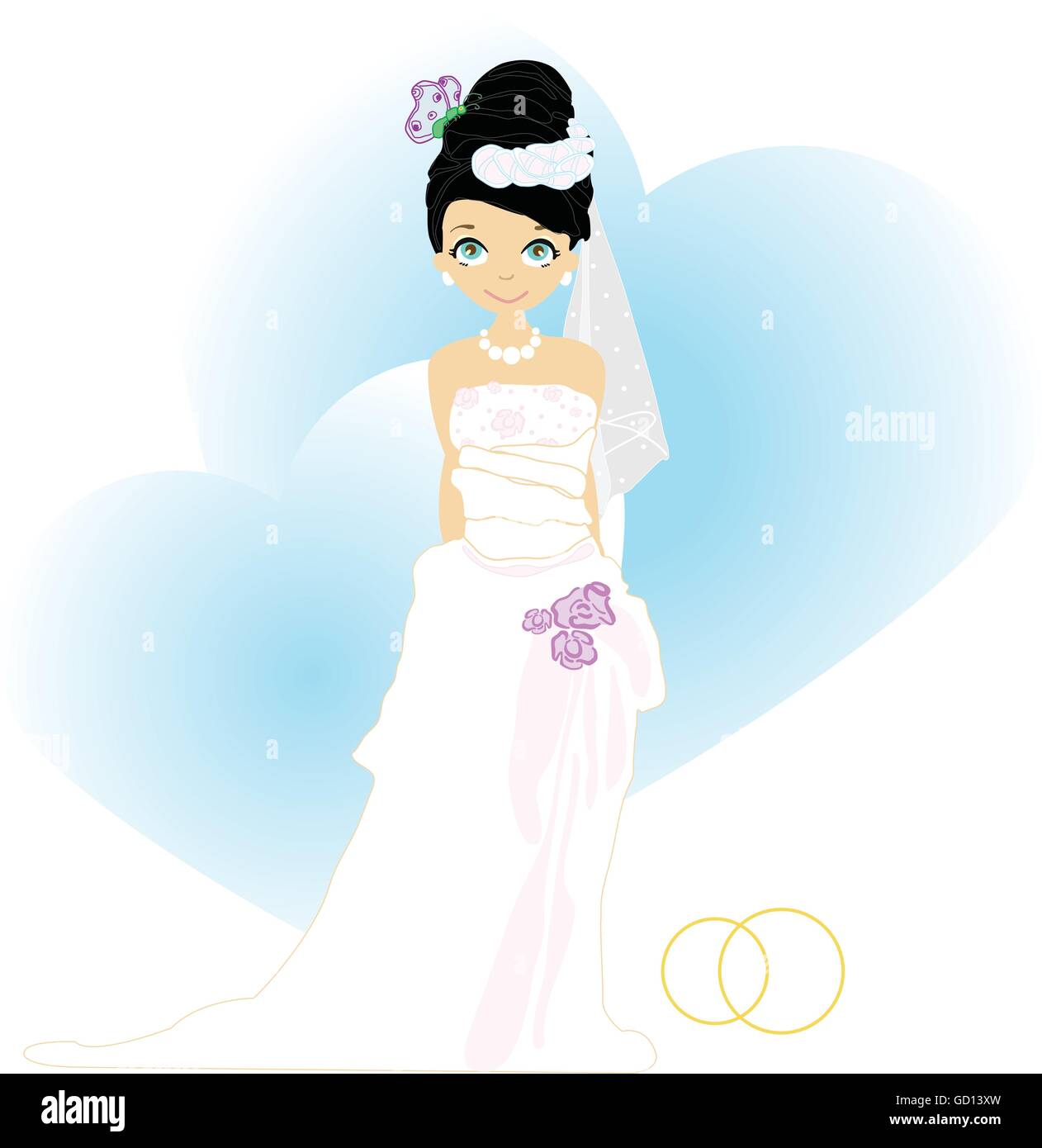 Elegant bride in Blue.Illustration Stock Vector Image & Art - Alamy