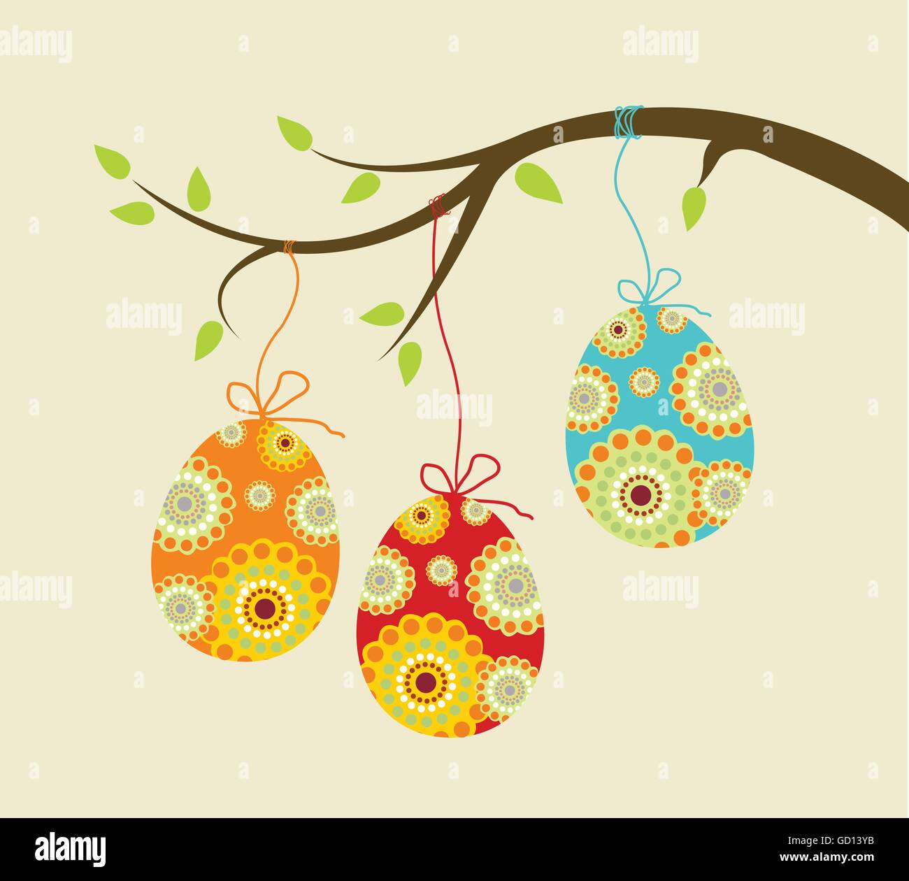 Hanging easter eggs Stock Vector Image & Art - Alamy