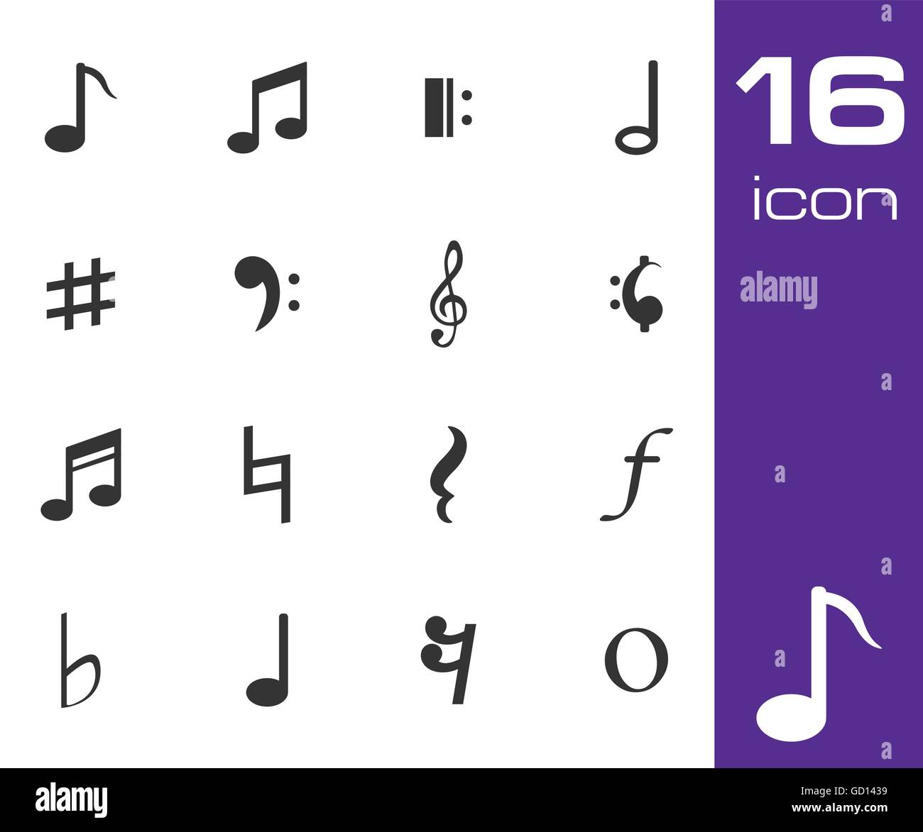 Vector black notes icon set Stock Vector Image & Art - Alamy